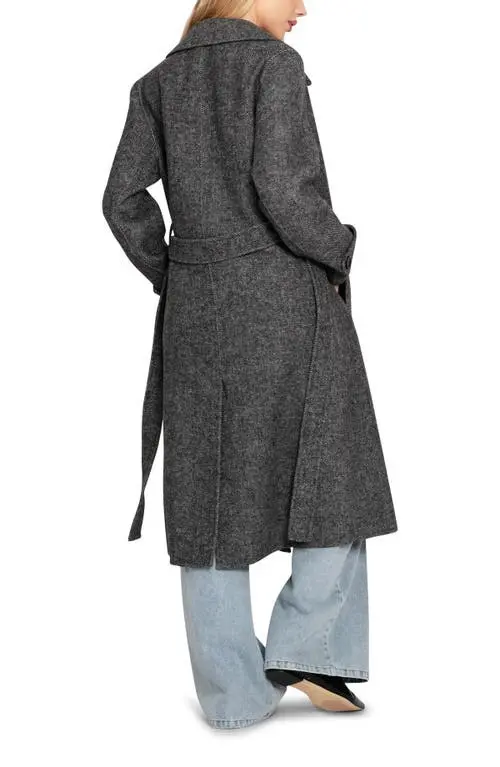 BELLE & BLOOM Front Runner Belted Coat - Charcoal