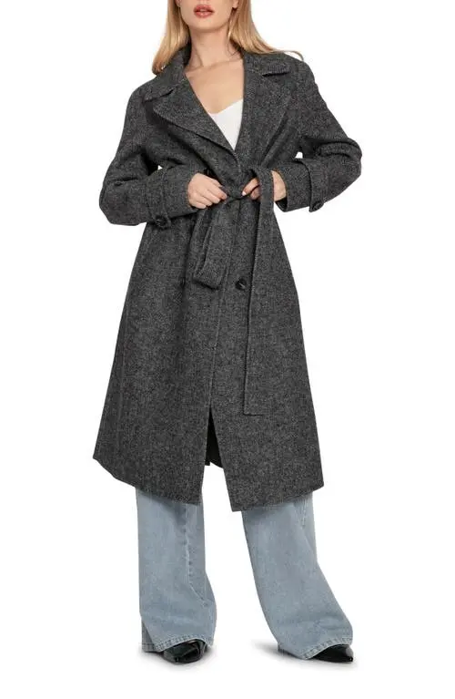 BELLE & BLOOM Front Runner Belted Coat - Charcoal