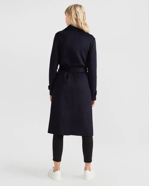 BELLE & BLOOM Front Runner Belted Coat - Navy