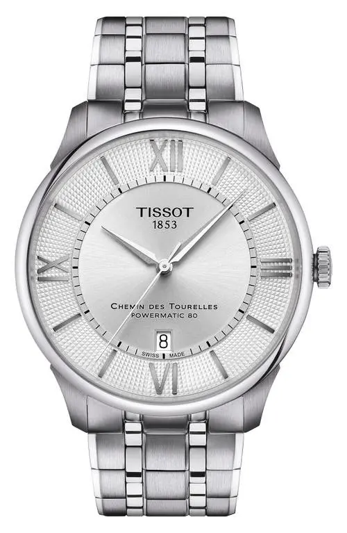 TISSOT Chemin Des Tourelles Powermatic 80 Bracelet Watch - Silver