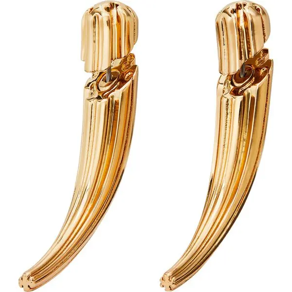 Tory Burch Pierced Front-back Earrings - Light Brass