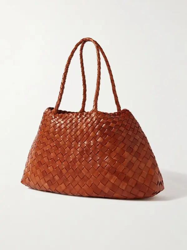 Dragon Diffusion Santa Croce Big Woven Leather Tote Bag - Brown