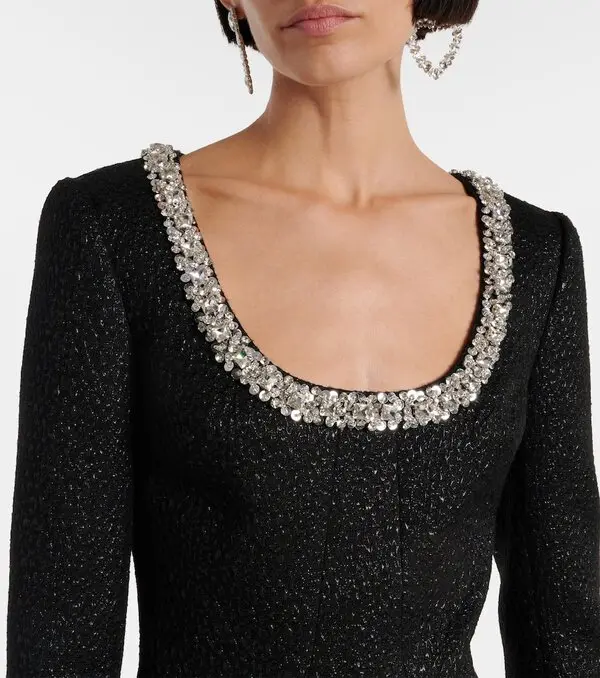 SELF-PORTRAIT Sequined Metallic Minidress