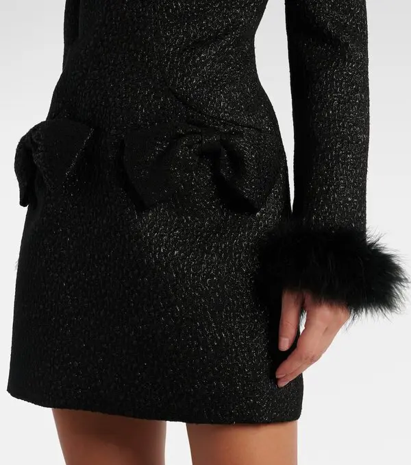 SELF-PORTRAIT Sequined Metallic Minidress