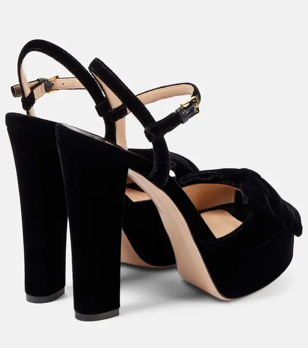TOM FORD Brigitte 130 Velvet Platform Sandals