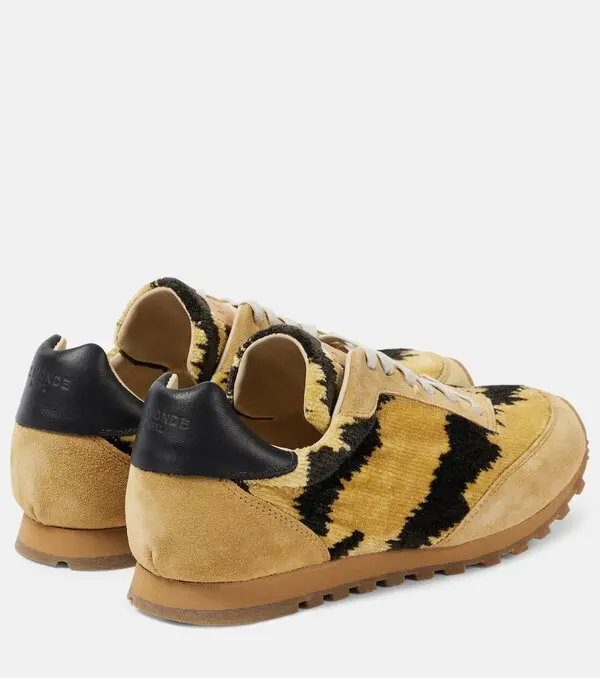 Le Monde Beryl Slim Runner Velvet And Suede Sneakers