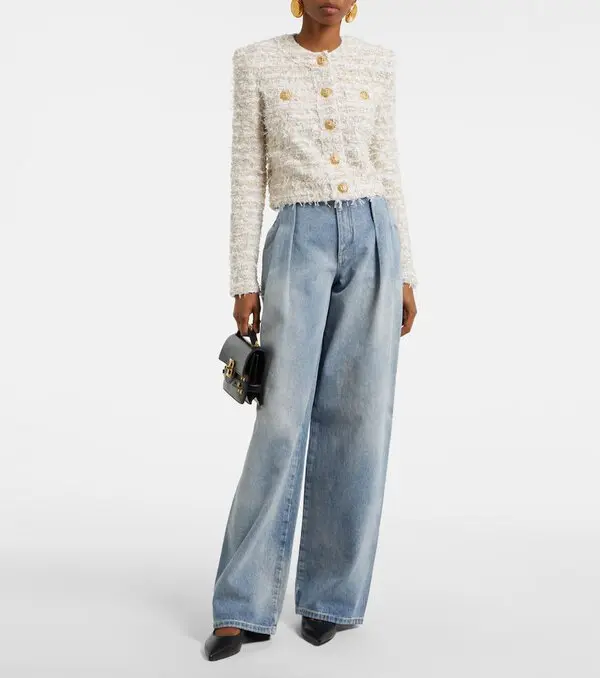 Balmain Cropped Tweed Jacket