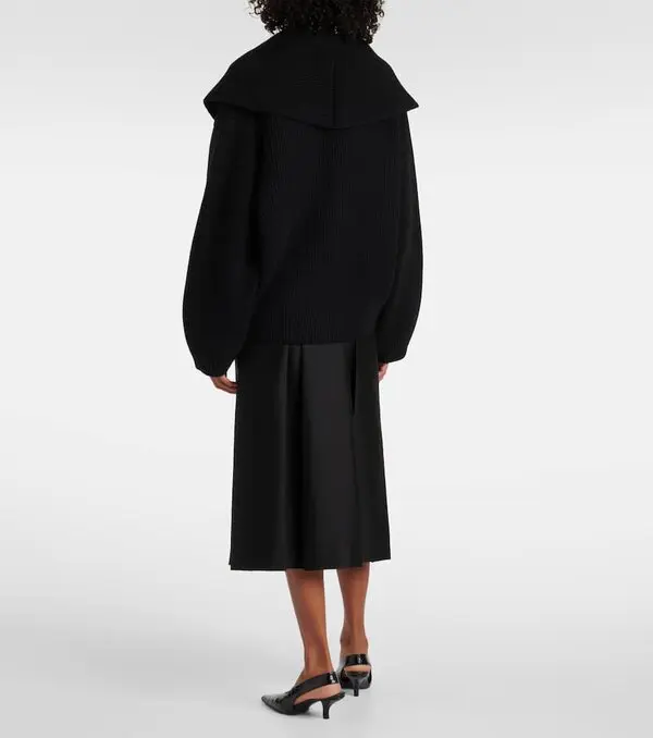 TOTEME Wool-blend Buttoned Cardigan - Black