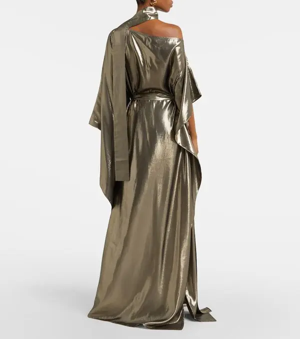 TALLER MARMO Taylor Seventies Silk-blend Lame Kaftan