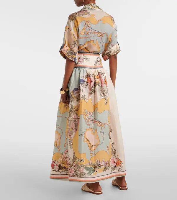 Zimmermann Tallow Printed Maxi Skirt