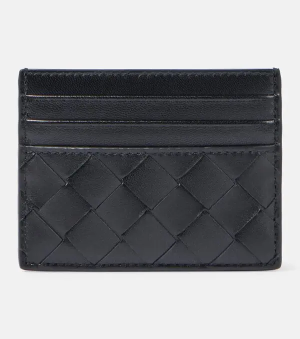 Bottega Veneta Intrecciato Leather Card Holder - Black