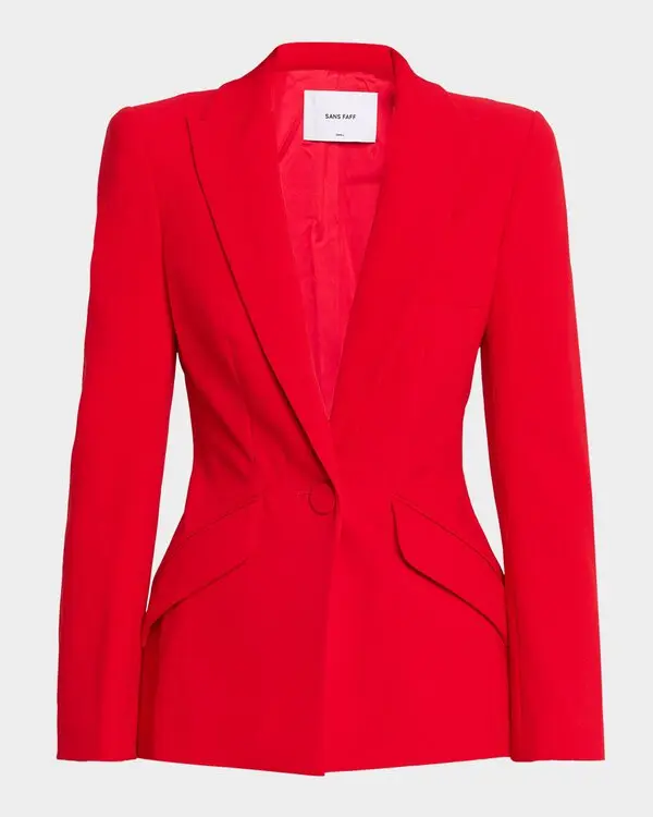SANS FAFF Sloan Structured Blazer - Red