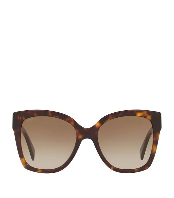 Gucci Tortoiseshell Rectangular Sunglasses - Brown