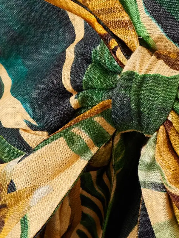 Farm Rio Bananart Printed Linen Mini Skirt