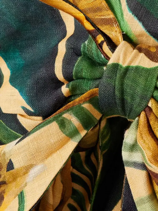 Farm Rio Bananart Printed Linen Mini Skirt