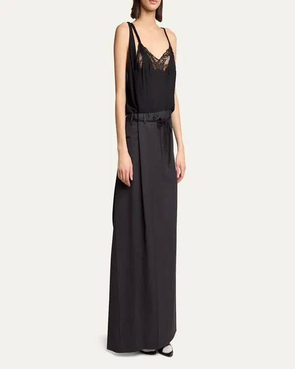 Balenciaga Long Hybrid Belted Slip Dress