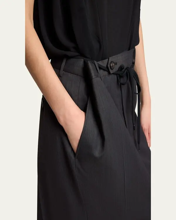 Balenciaga Long Hybrid Belted Slip Dress