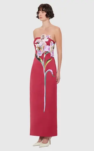 chinese dress ladies Rayna Appliqué Bustier Maxi Dress