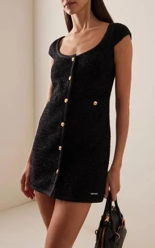 Miu Miu Lamé-bouclé Tweed Mini Dress