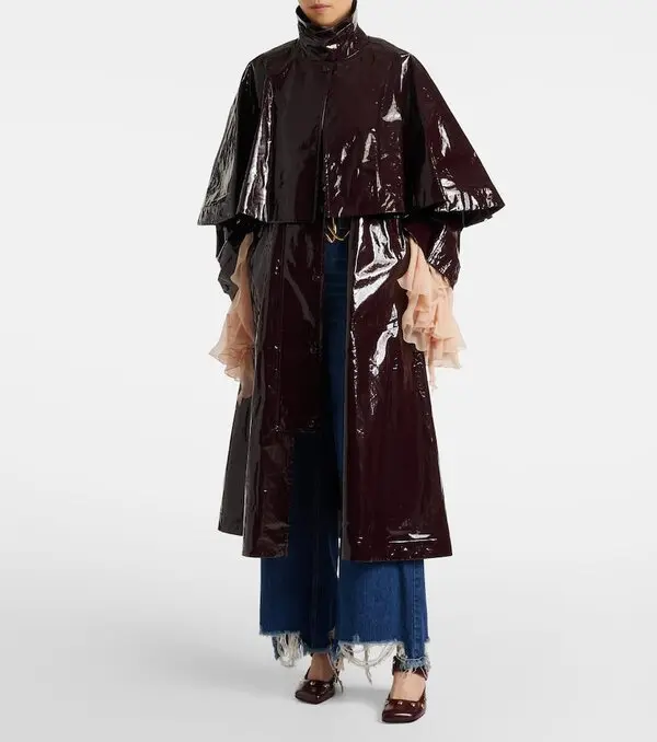 Chloé Caped Coated Cotton Coat