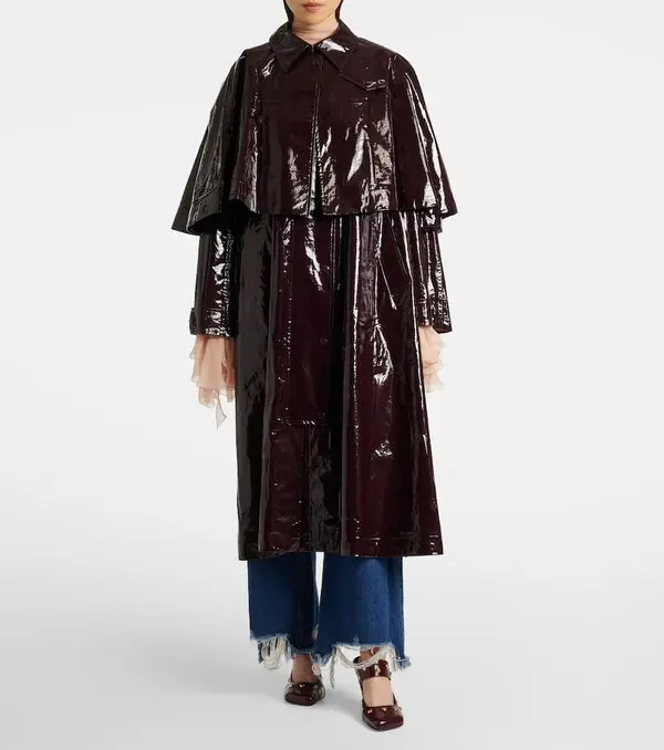 Chloé Caped Coated Cotton Coat