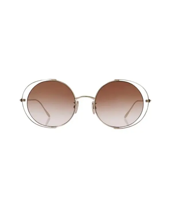 Loewe Signature Round Frame Sunglasses - Gold