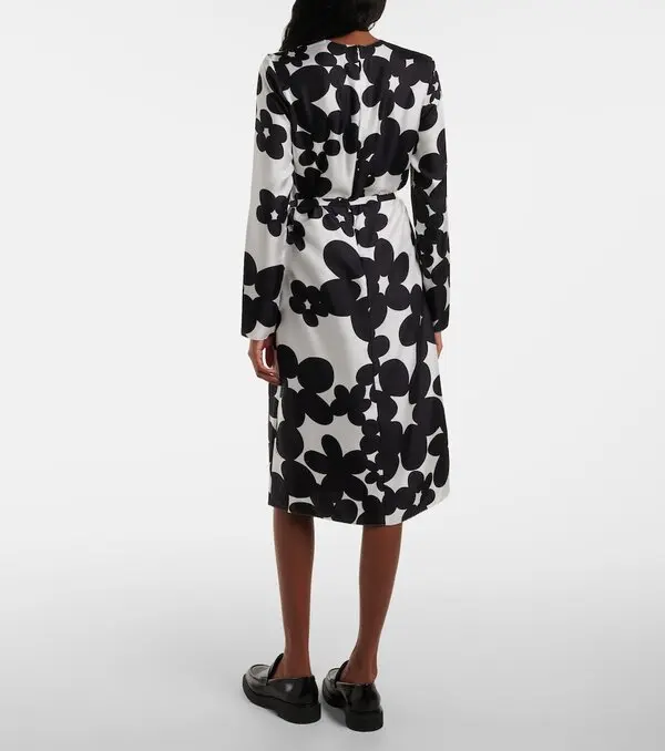 Marni Printed Silk Midi Dress
