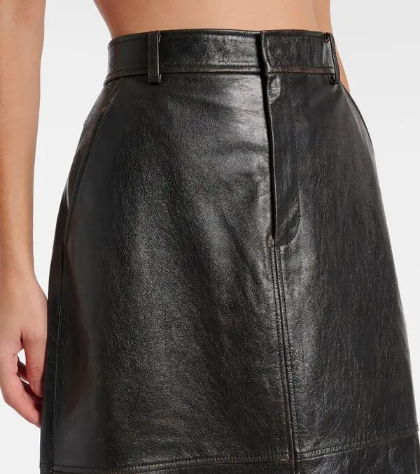 SELF-PORTRAIT Leather Pencil Skirt