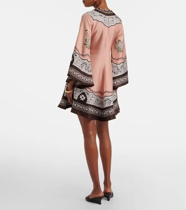 La DoubleJ Magnifico Printed Silk Twill Minidress - Multicoloured