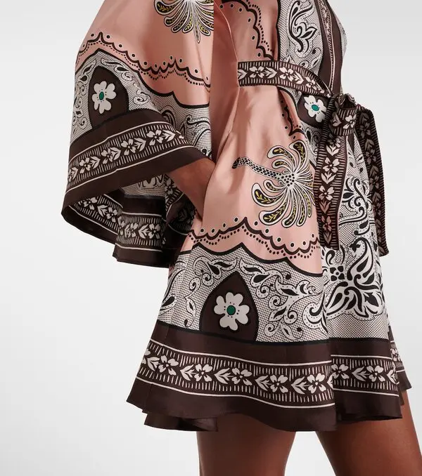 La DoubleJ Magnifico Printed Silk Twill Minidress - Multicoloured