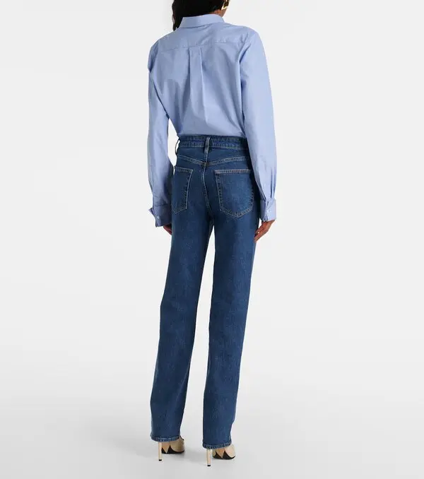 FRAME The Ruler High-rise Straight Jeans - Blue