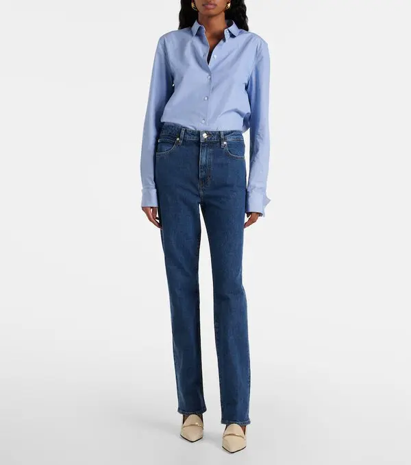 FRAME The Ruler High-rise Straight Jeans - Blue