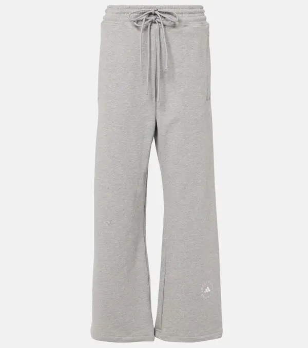 Adidas By Stella McCartney Cotton Wide-leg Sweatpants - Grey