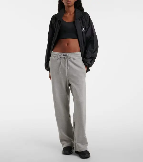 Adidas By Stella McCartney Cotton Wide-leg Sweatpants - Grey