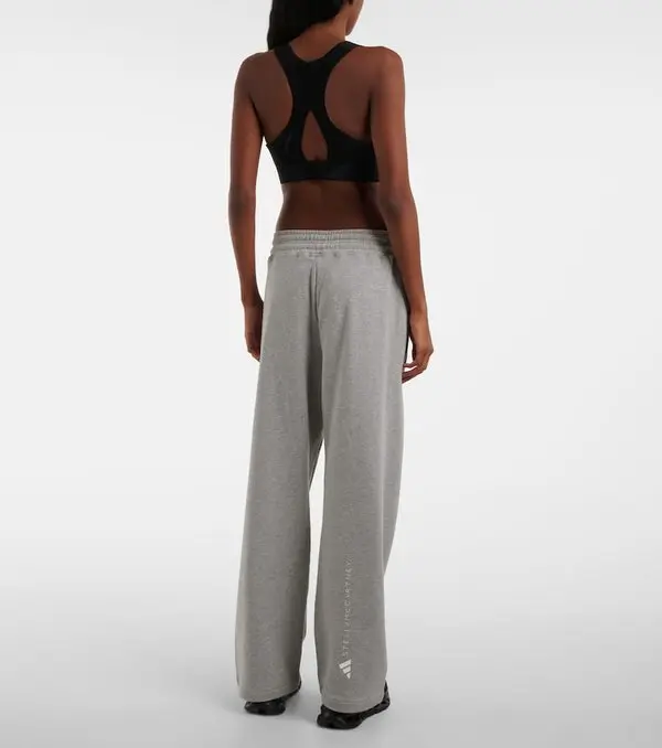 Adidas By Stella McCartney Cotton Wide-leg Sweatpants - Grey