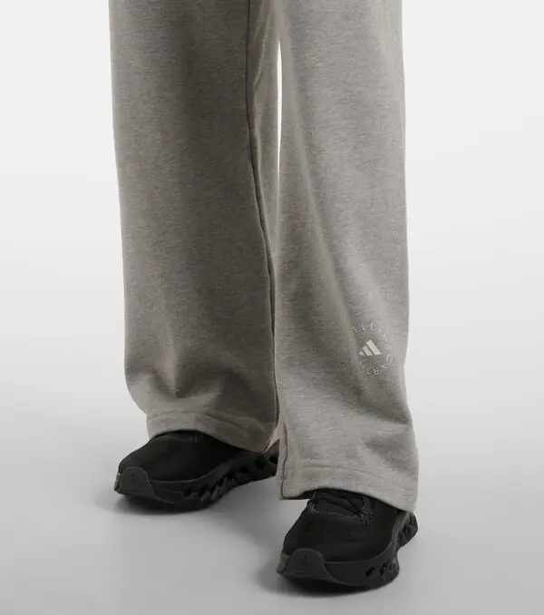 Adidas By Stella McCartney Cotton Wide-leg Sweatpants - Grey