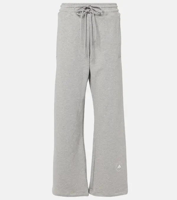 Adidas By Stella McCartney Cotton Wide-leg Sweatpants - Grey