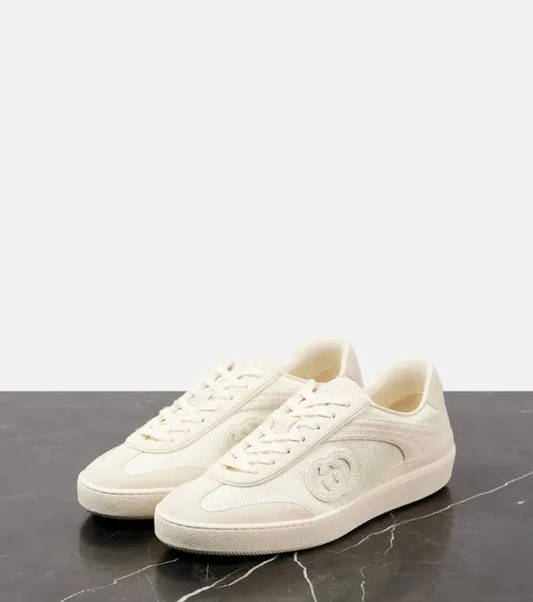 Gucci G74 Suede-trimmed Sneakers