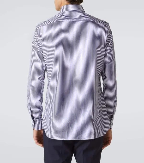 Zegna Striped Cotton Shirt - Blue