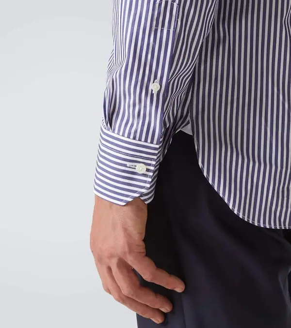 Zegna Striped Cotton Shirt - Blue