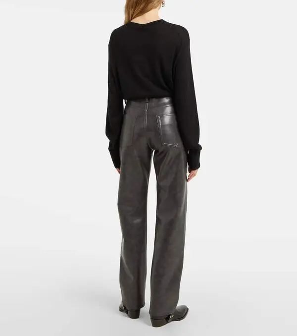 AGOLDE Kelly High-rise Straight Leather Pants