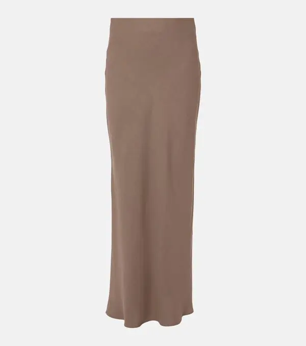 Brunello Cucinelli High-rise Twill Maxi Skirt - Brown