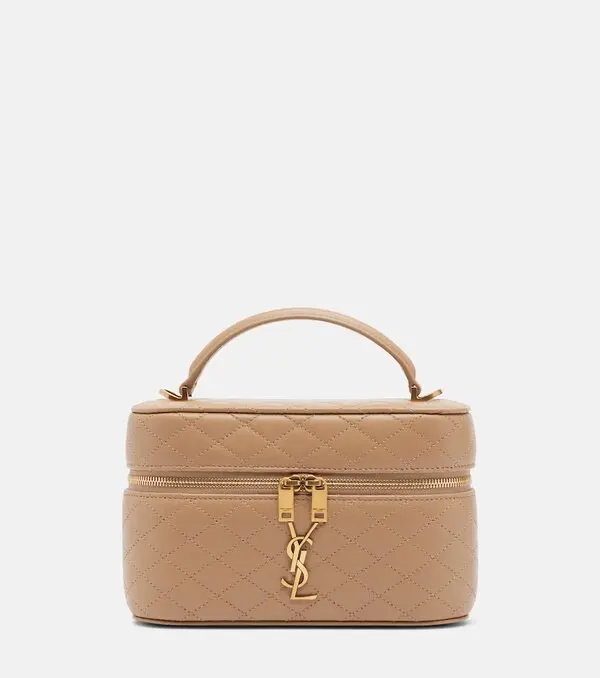 Saint Laurent Gaby Quilted Leather Vanity Bag - Brown