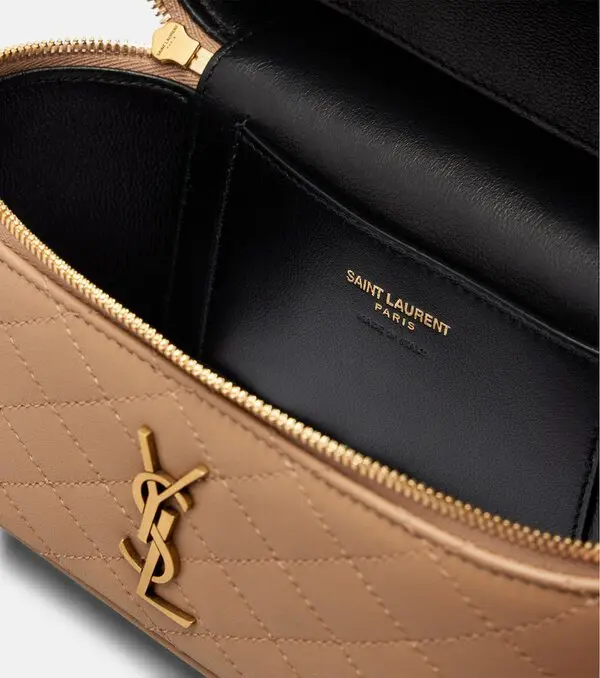 Saint Laurent Gaby Quilted Leather Vanity Bag - Brown