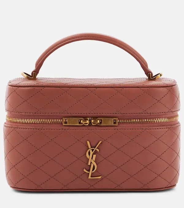 Saint Laurent Gaby Quilted Leather Vanity Bag - Pink