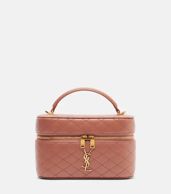 Saint Laurent Gaby Quilted Leather Vanity Bag - Pink
