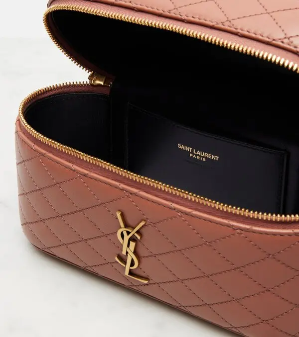 Saint Laurent Gaby Quilted Leather Vanity Bag - Pink