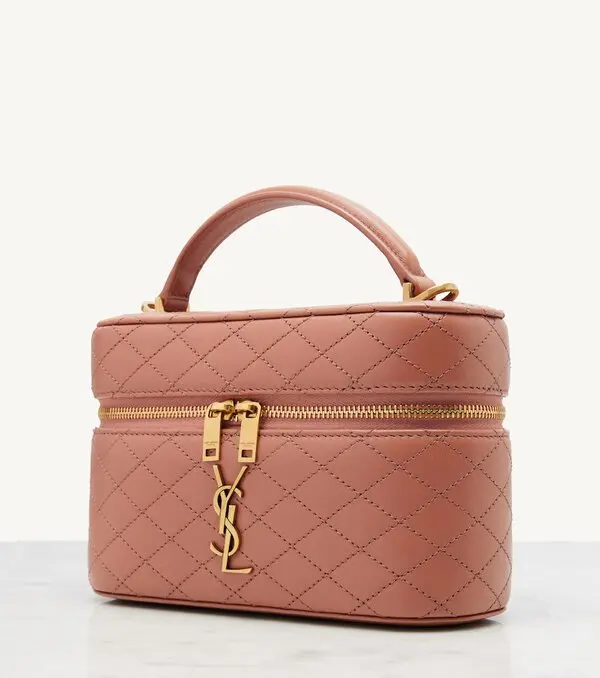 Saint Laurent Gaby Quilted Leather Vanity Bag - Pink