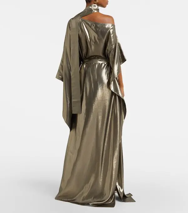 TALLER MARMO Taylor Seventies Silk-blend Lamé Kaftan