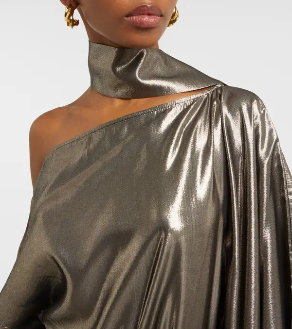 TALLER MARMO Taylor Seventies Silk-blend Lamé Kaftan